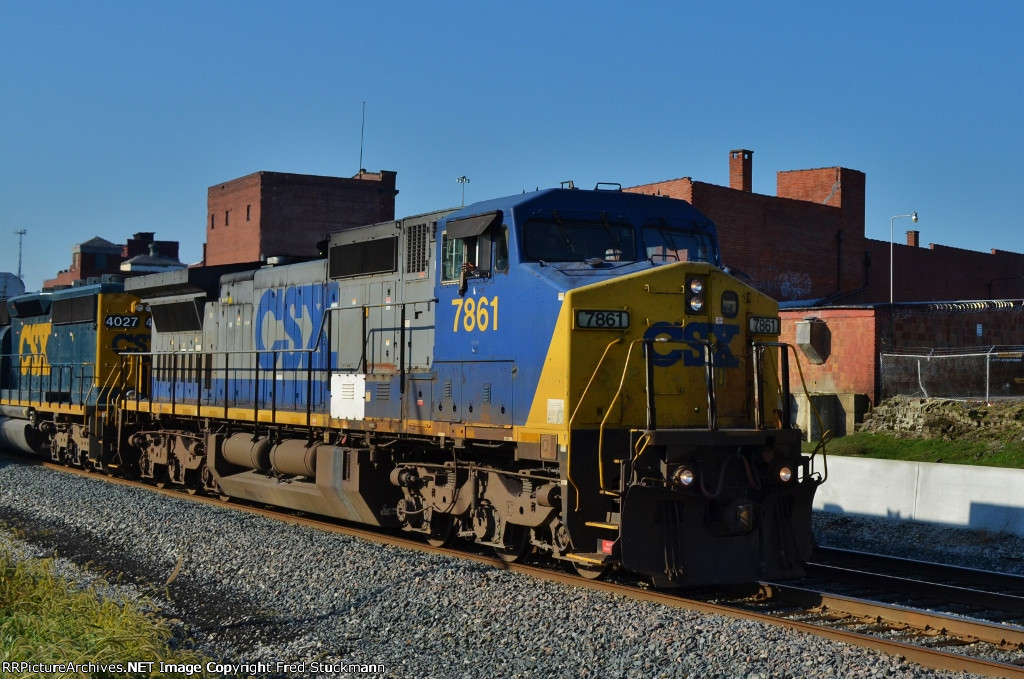 CSX 7861 and a wave.
